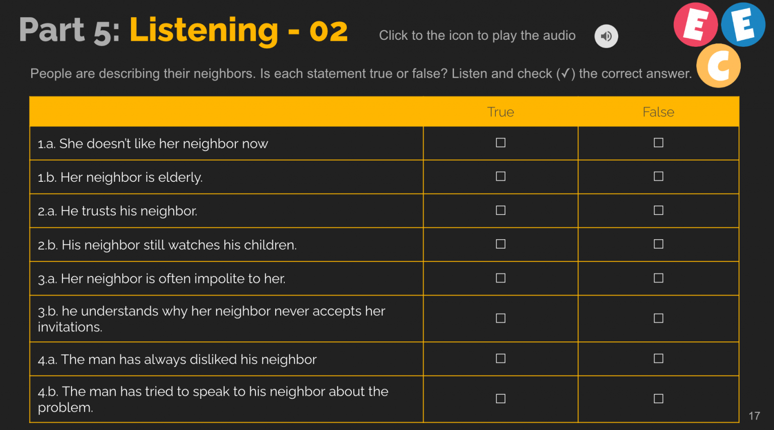 Bài 4: Neighbors - tài liệu tiếng Anh giao tiếp miễn phí - Enrich ...